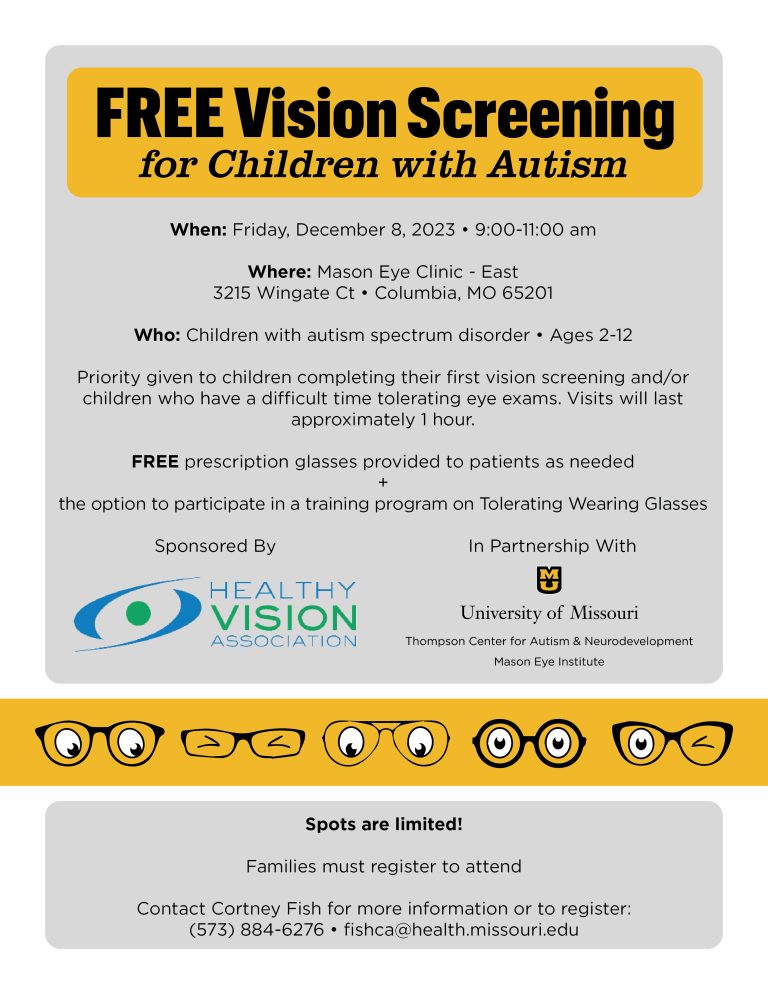 FREE Vision Screening for Children with Autism - Thompson Center for ...