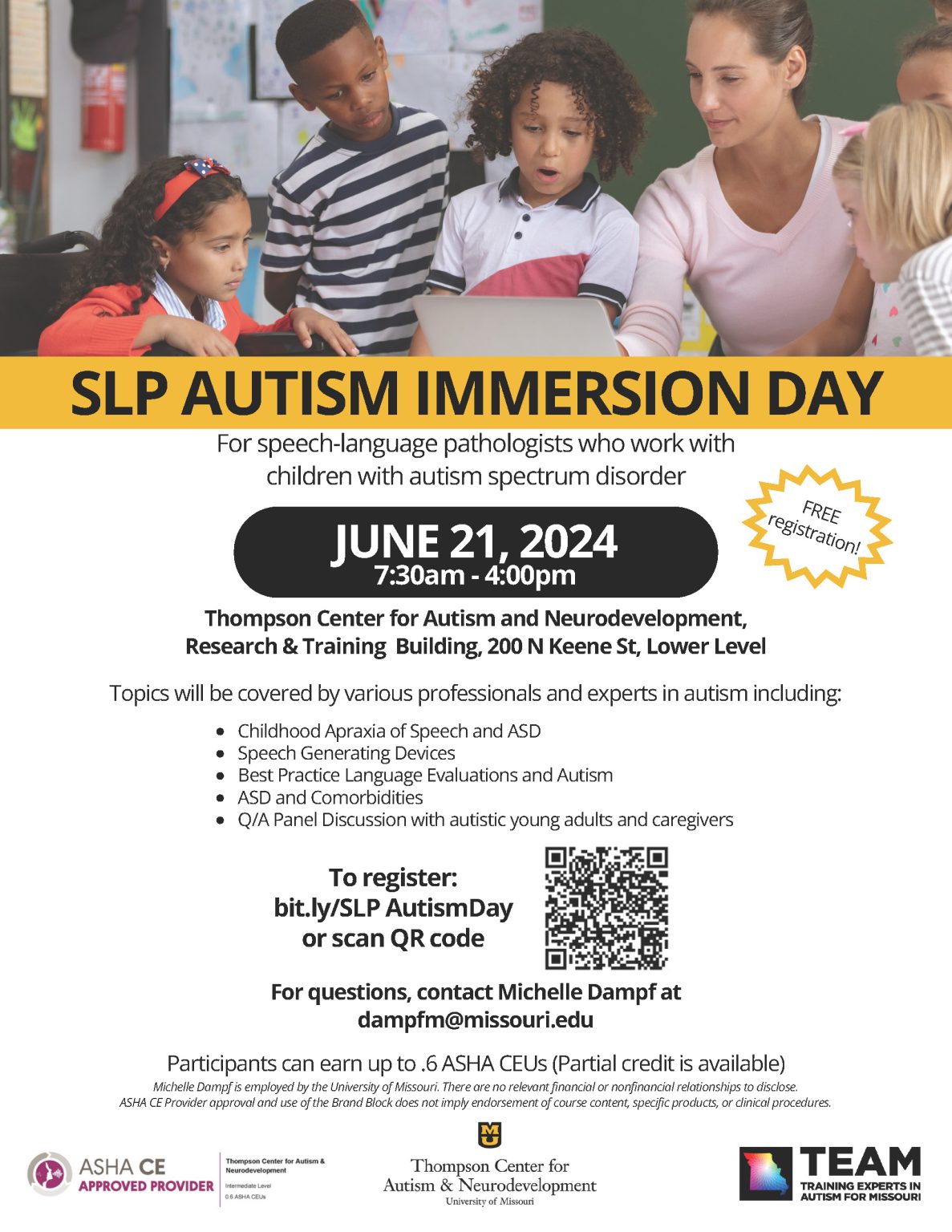 SLP Autism Immersion Day - Thompson Center for Autism & Neurodevelopment